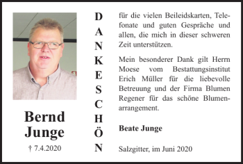 Traueranzeigen von Bernd Junge | trauer38.de